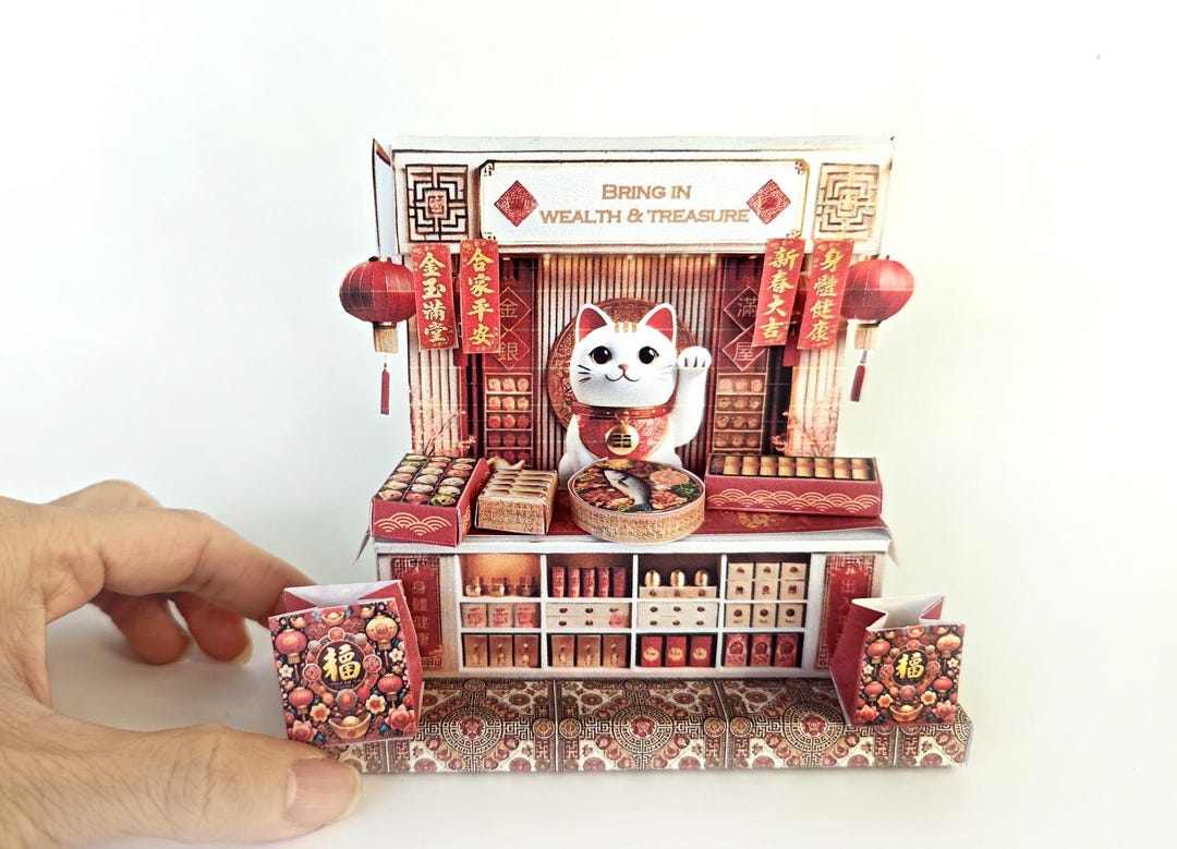 Chinese New Year Lunar Fortune Cat Stand DIY Miniature Kit, Presents ...