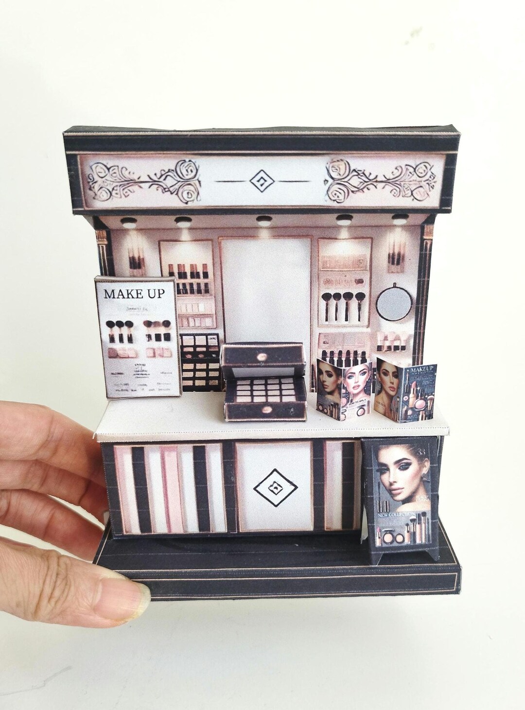 Make up Counter Cardstock Standable DIY Miniature Scenery Kit, Make up ...