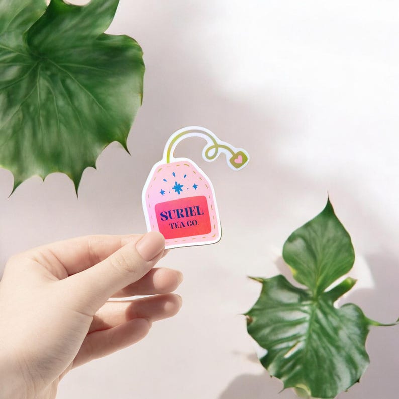 Cute Tea Bag Sticker, Pink Tea Bag Decal, Kawaii Tea Lover Gift, Small ...
