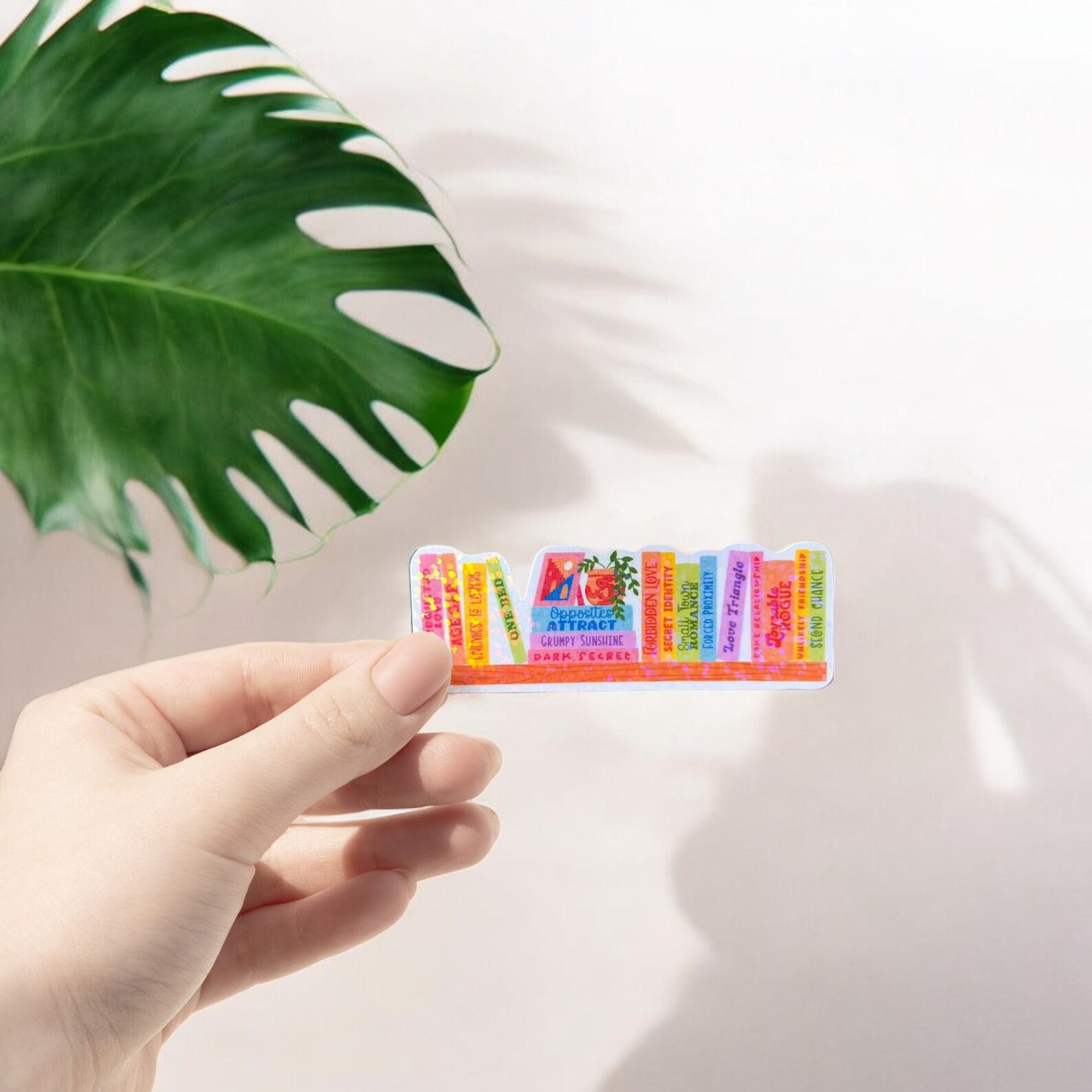 Colorful Bookshelf Sticker, Cute Book Lover Decal, Vibrant Books ...