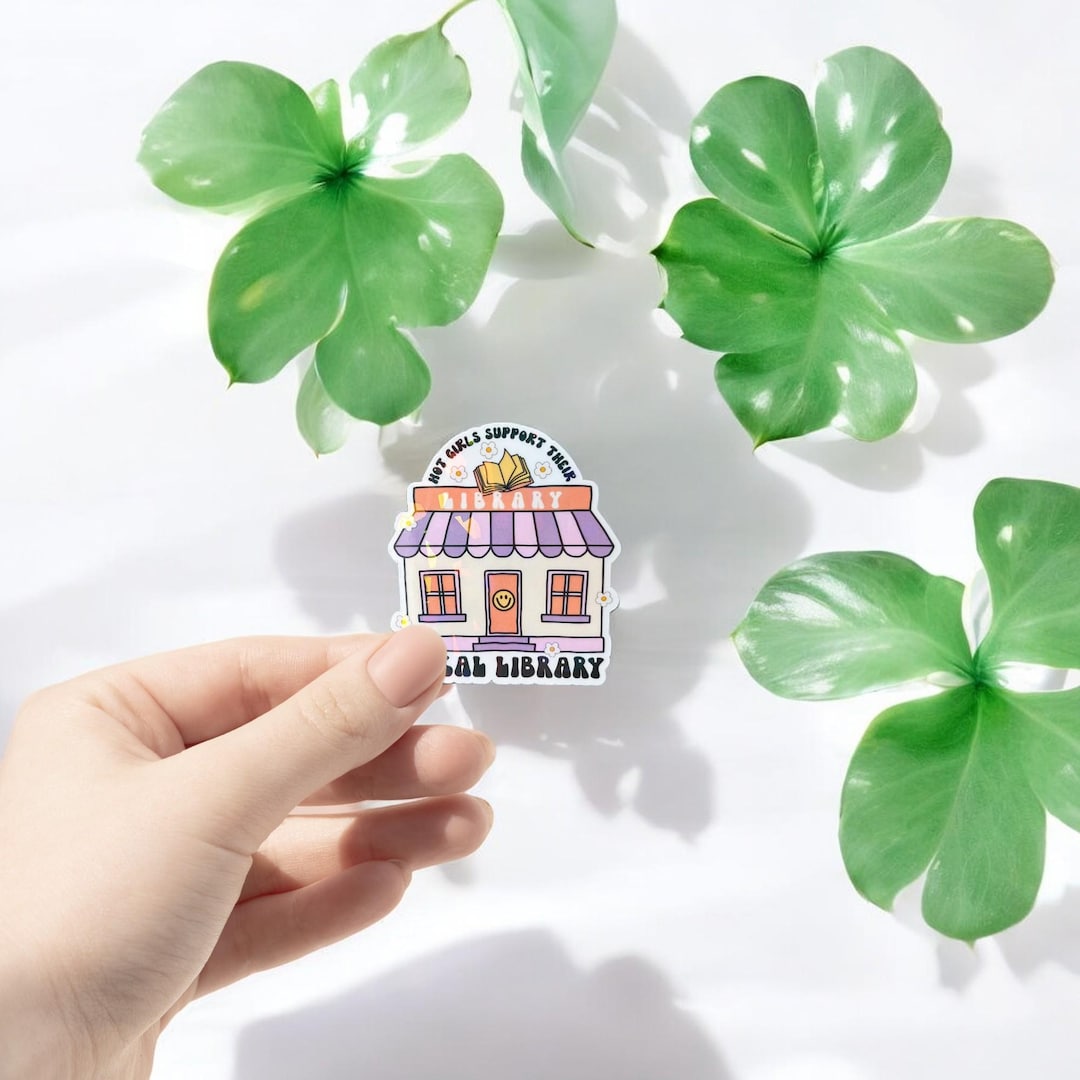 Library Sticker, Cute Library Design, Book Lover Sticker, Perfect for ...