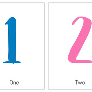 20 Printable Number Flash Cards With Extra Zeros, Cute and Simple ...