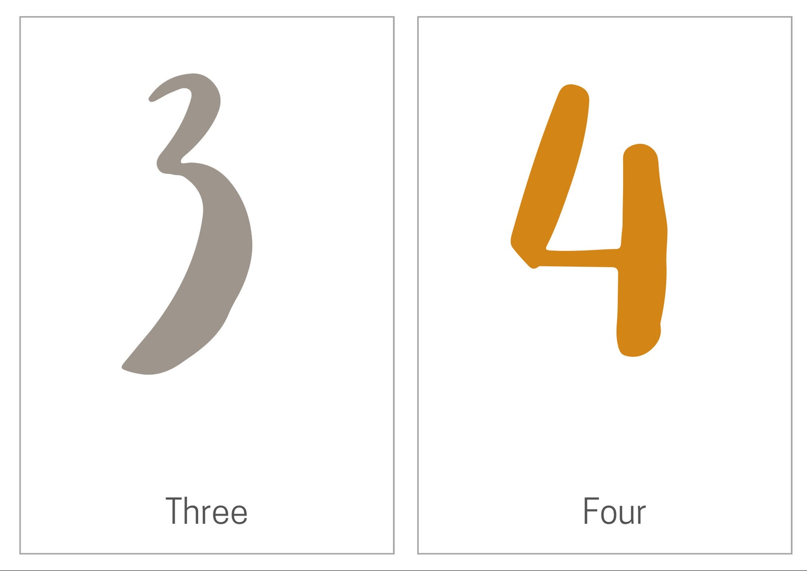 20 Printable Number Flash Cards With Extra Zeros, Cute and Simple ...