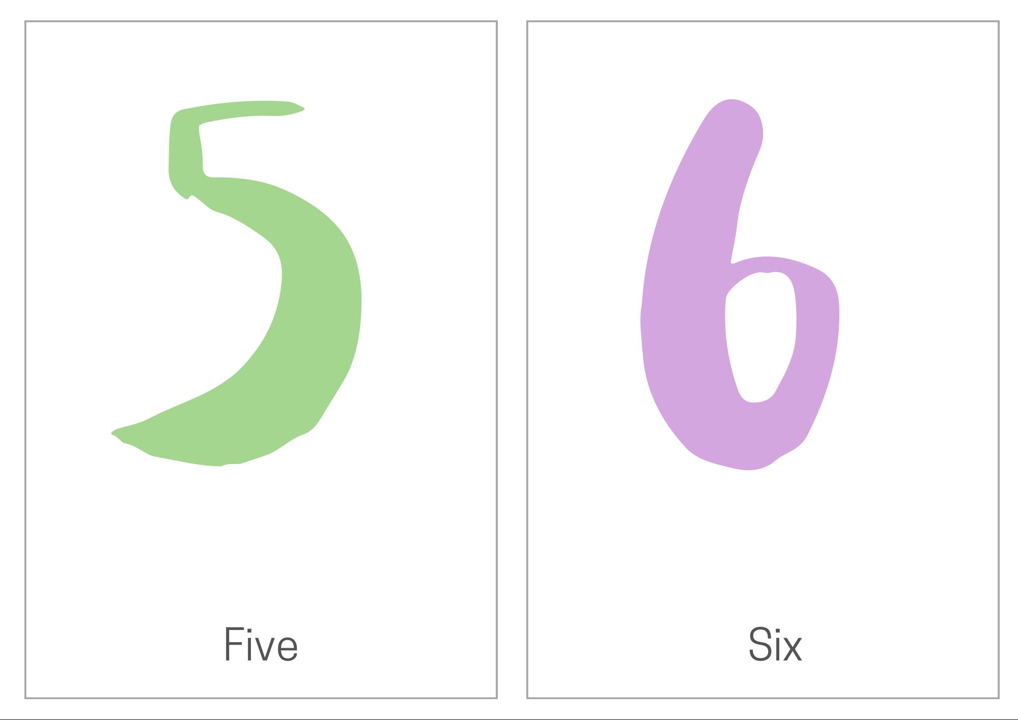 20 Printable Number Flash Cards With Extra Zeros, Cute and Simple ...