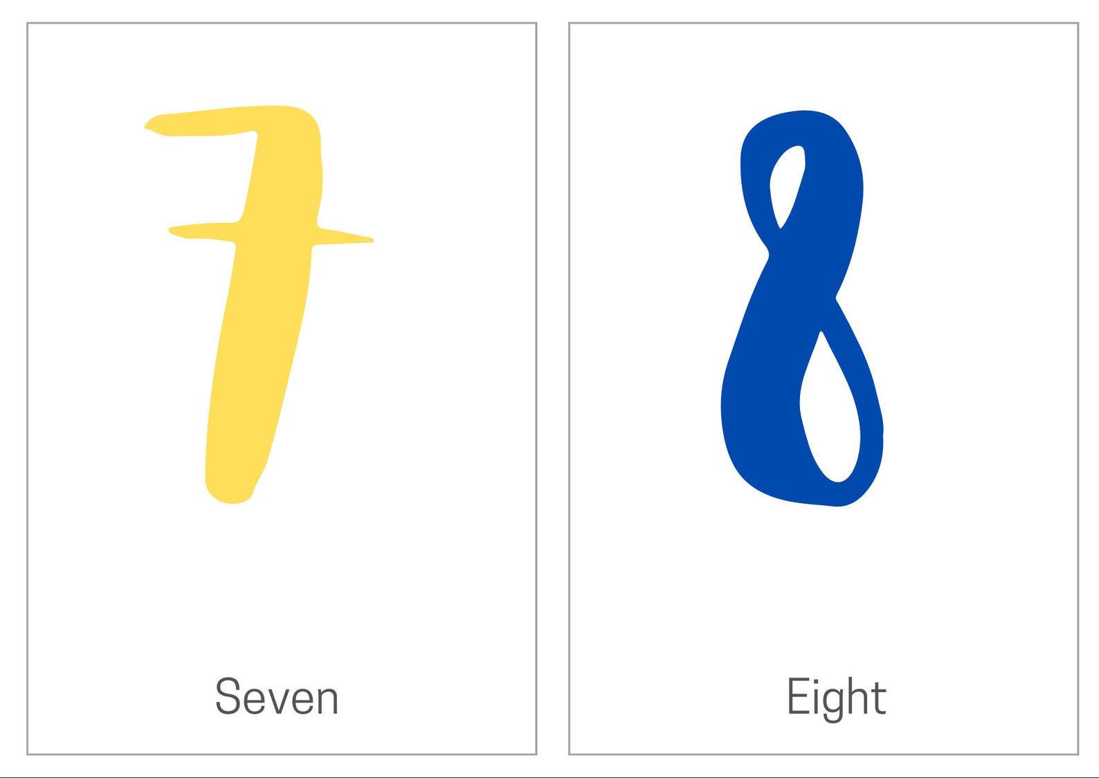 20 Printable Number Flash Cards With Extra Zeros, Cute and Simple ...