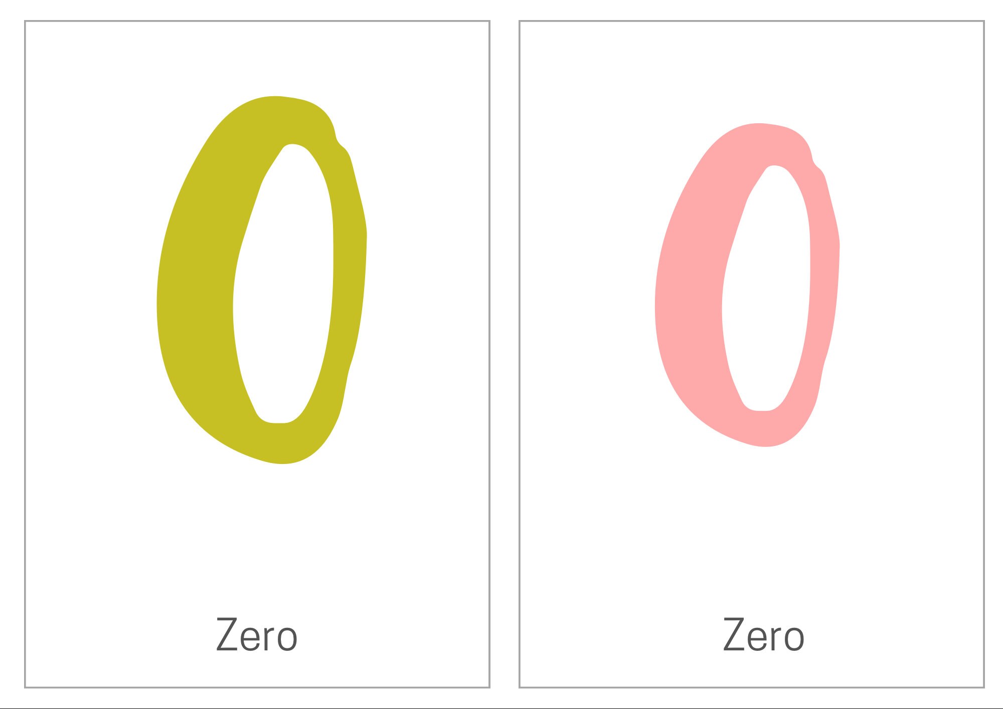 20 Printable Number Flash Cards With Extra Zeros, Cute and Simple ...