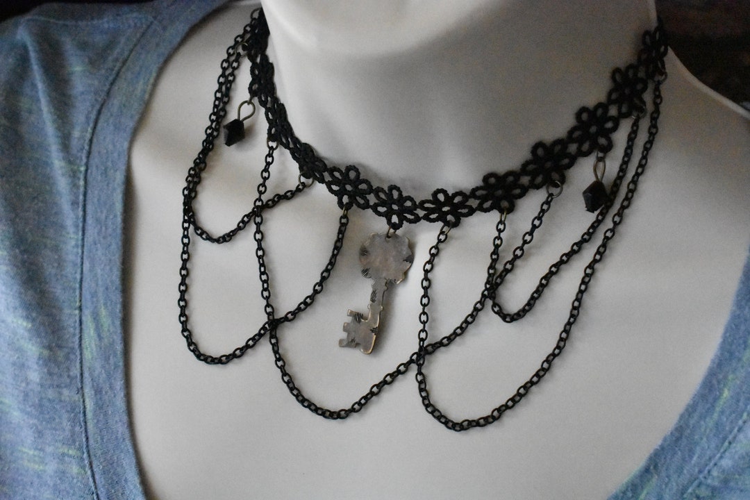 CLEARANCE Steampunk Lace Choker Cute Gothic Choker Necklace Kink BDSM ...