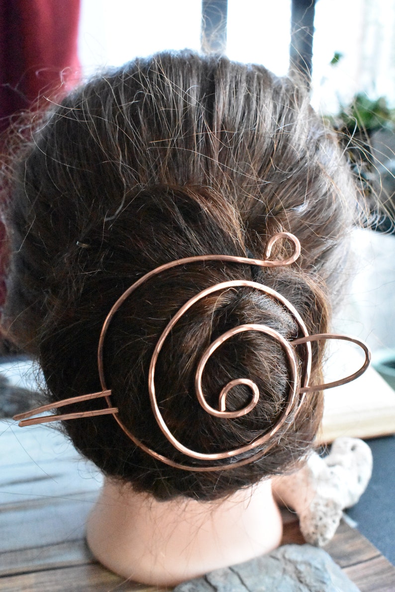 Hair Bun Cage Copper Spiral Metal Hair Pin Medieval Fantasy | Etsy