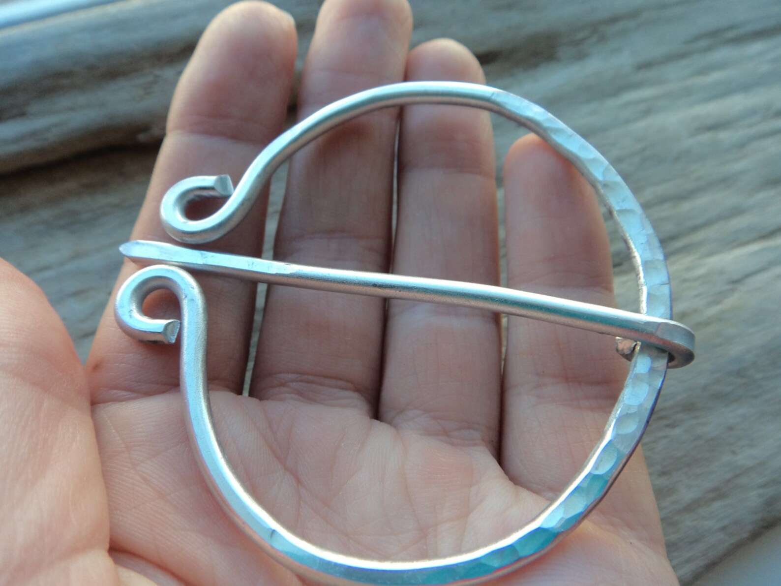 Pennanular Shawl Pin Aluminum Thick Wire Scarf Pin Medium - Etsy