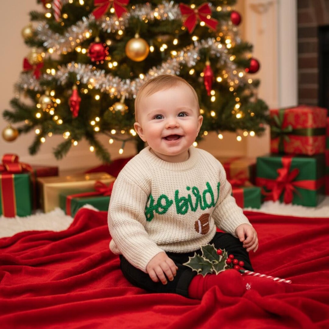Valentine's Day Kids Sweater Go Birds Football Baby Sweater-hand ...