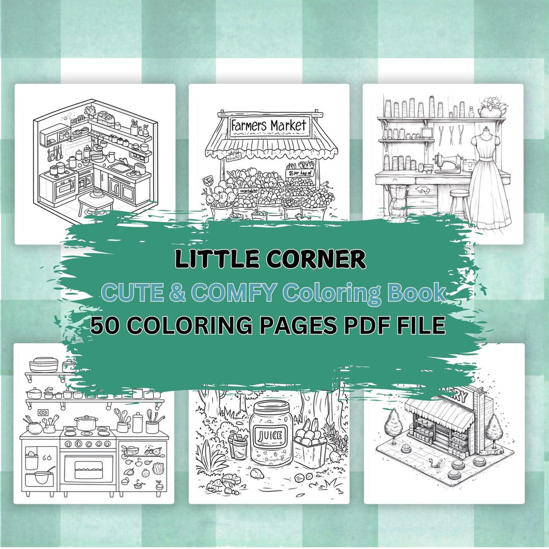 Cozy & Hygge Spaces Coloring Pages Bundle Little Corner Coloring Pages ...