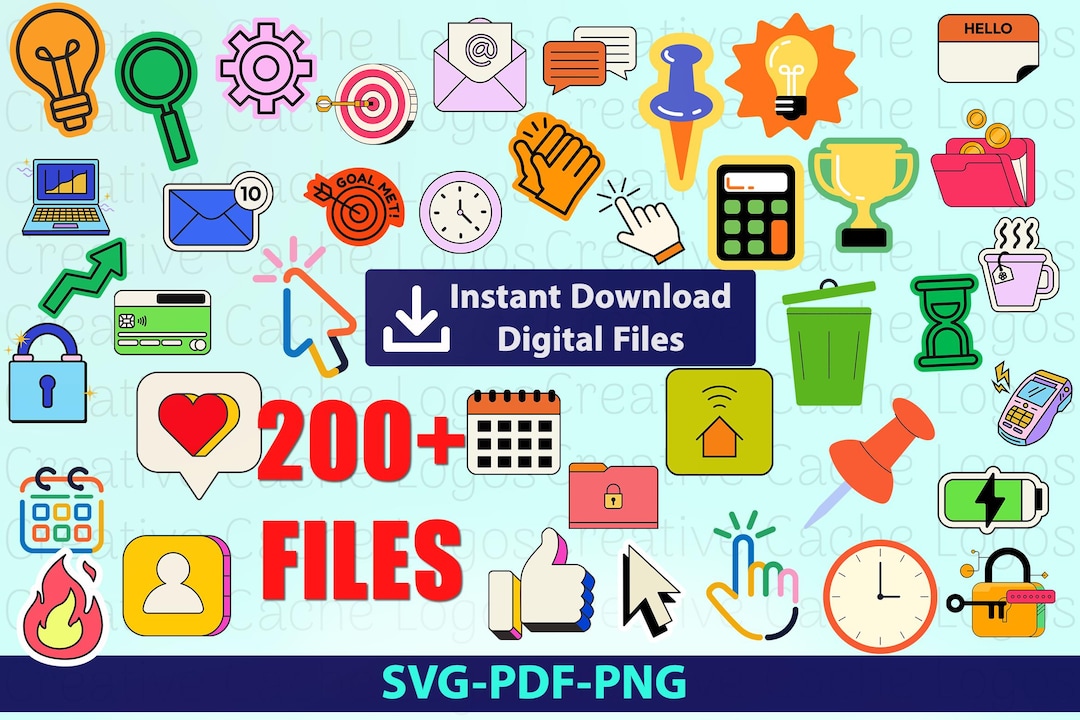Creative Symbols SVG PNG Bundle: 200+ Printable Designs Svg Files - Etsy