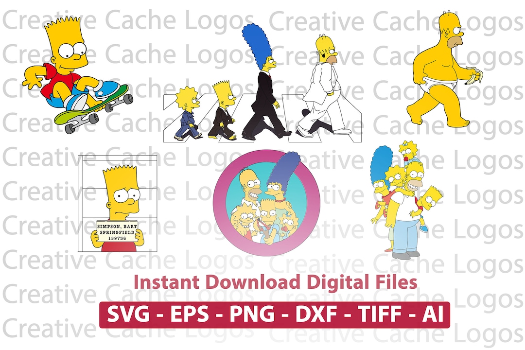 Simpsons Clip Art Bundle, Homer Simpson, Marge Simpson, Bart Simpson ...