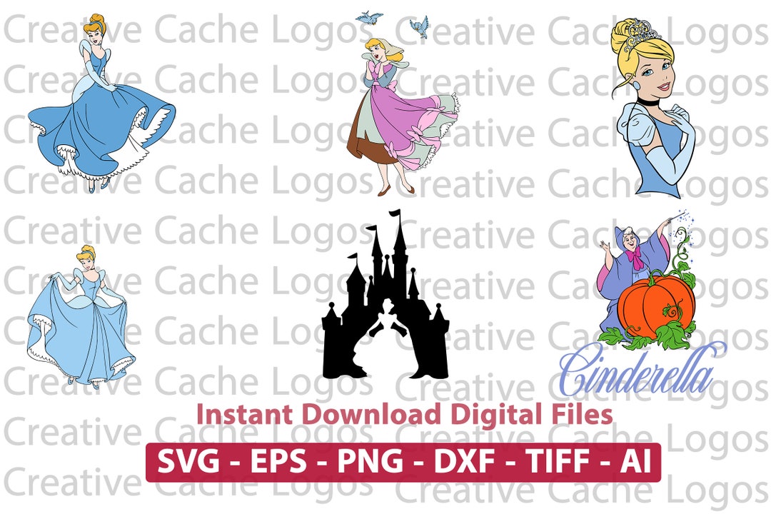 Cinderella, PNG, Cinderella Clipart, Instant Download, Printable ...