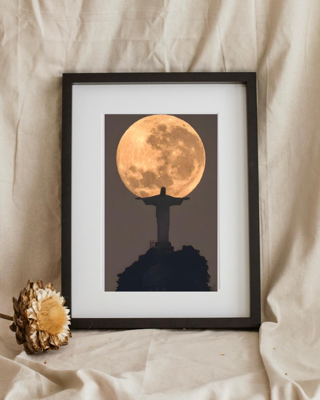 Jesus Christ Statue Moon Alignment Digital Wall Art Poster Instant ...