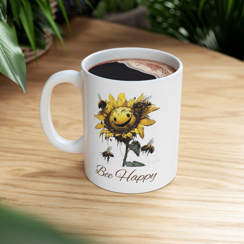 Bee Happy Mug - Etsy