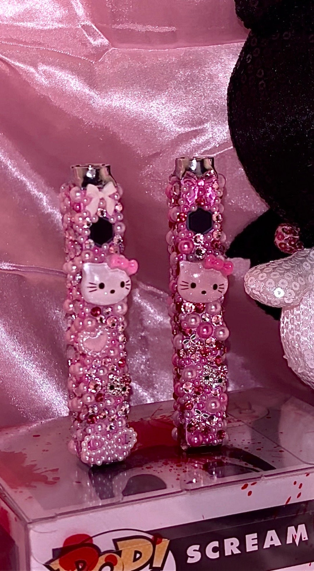 Hello Litty Battery Customs baby Pink and Hot Pink - Etsy