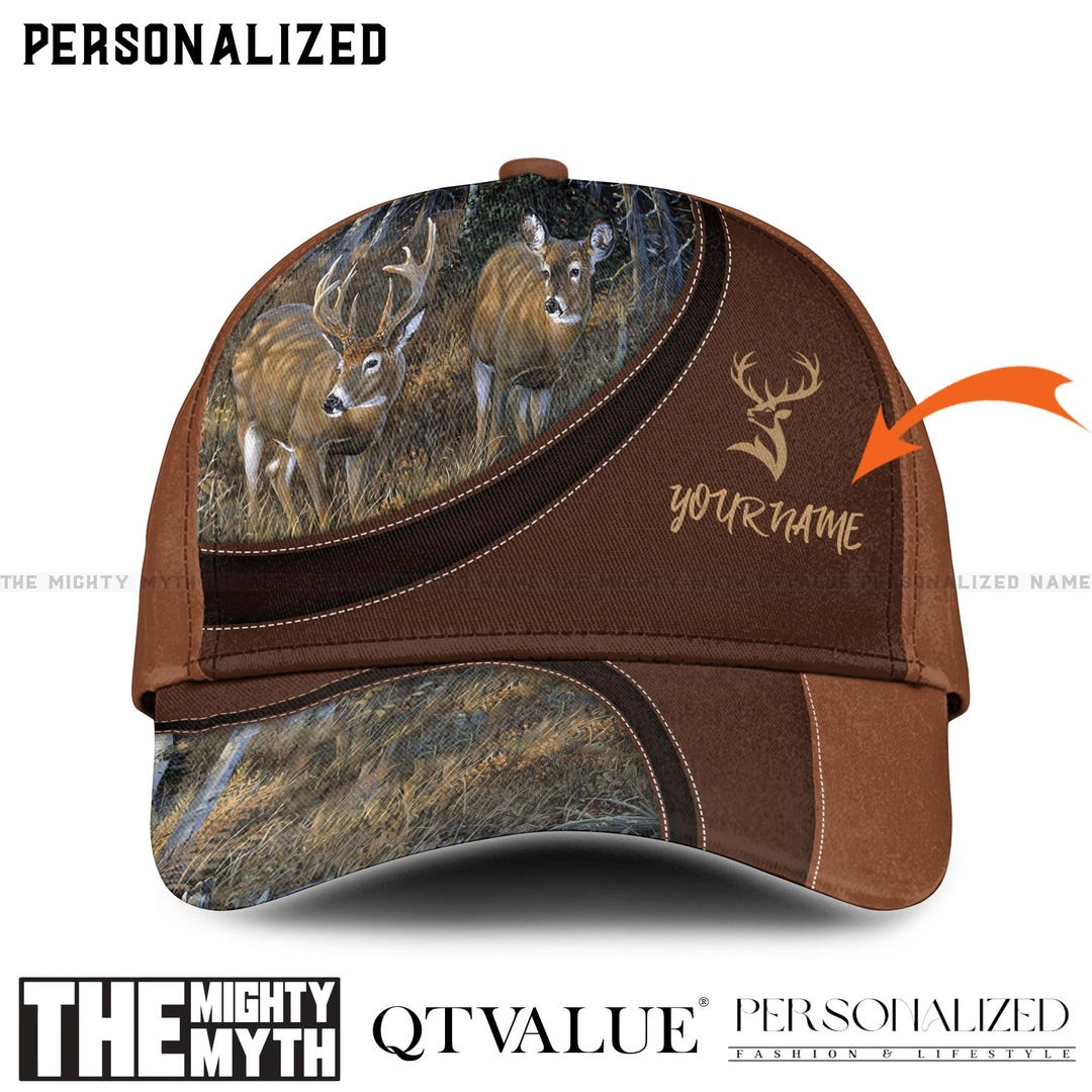 Personalized Deer Hunting Hat Custom Name Buck Camouflage Cap, Perfect ...