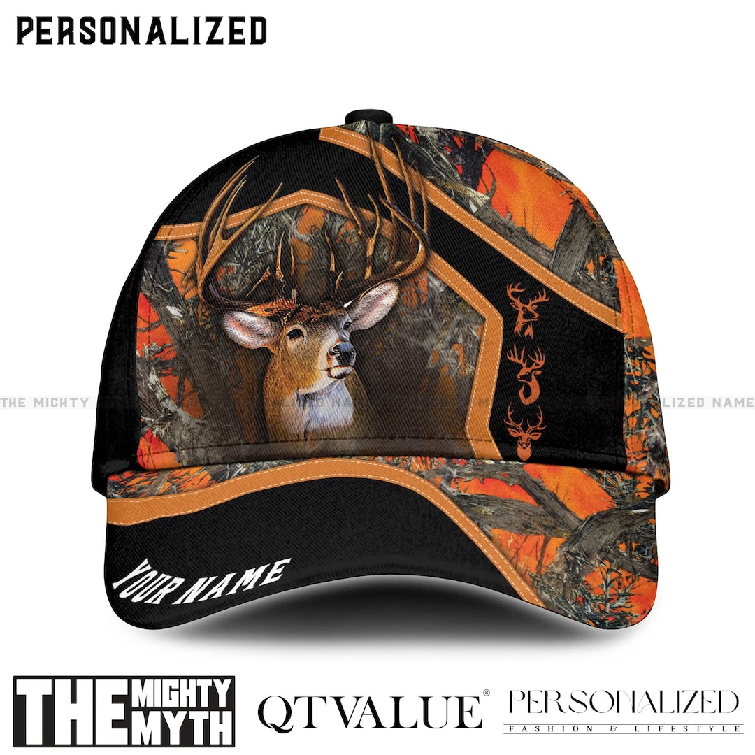 Custom Deer Hunting Cap Personalized Camo Hat With Name Perfect Outdoor ...