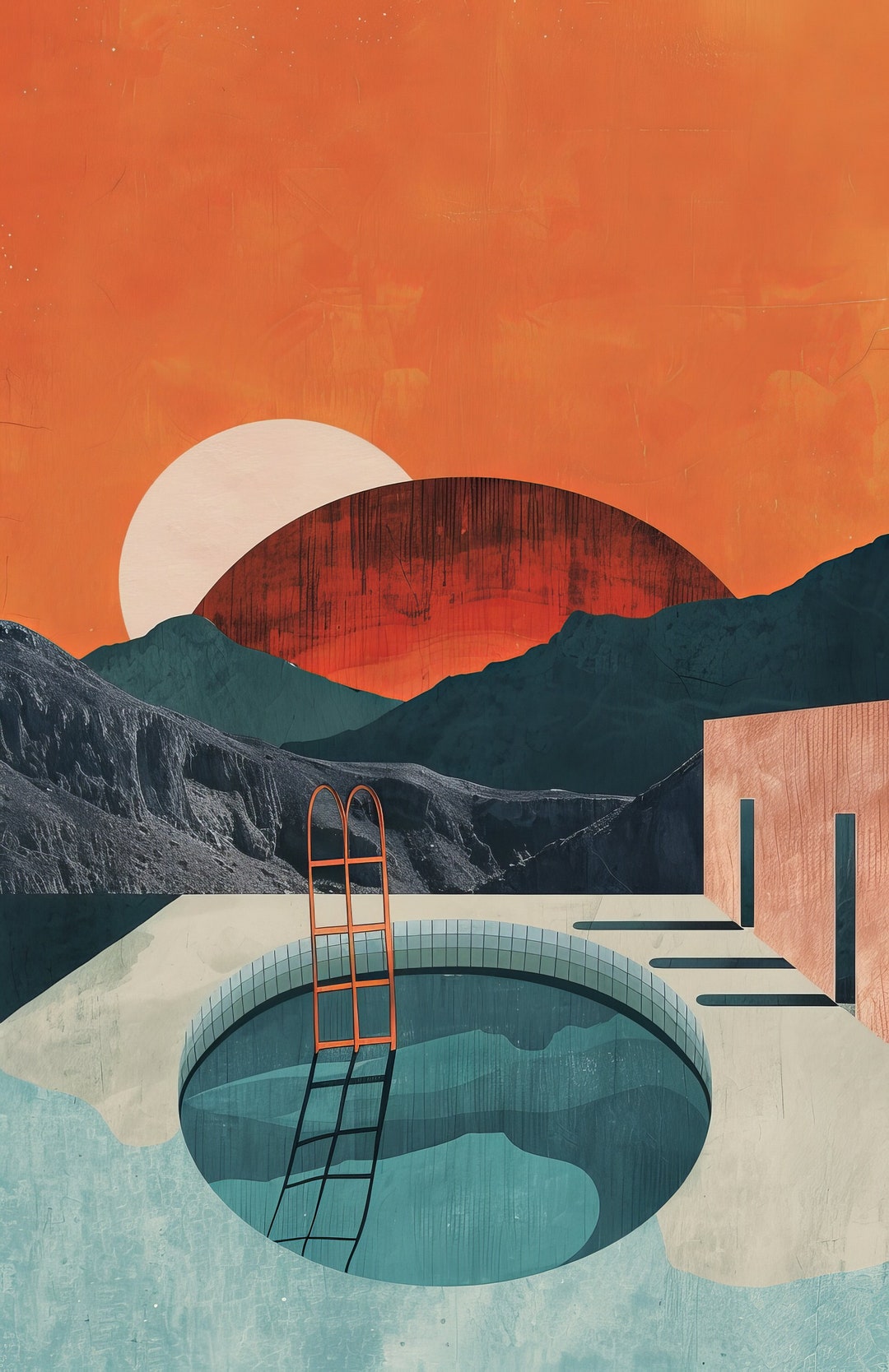 Swimming Pool, Wallart, Design, Contemporary, Abstract, Minimalist ...