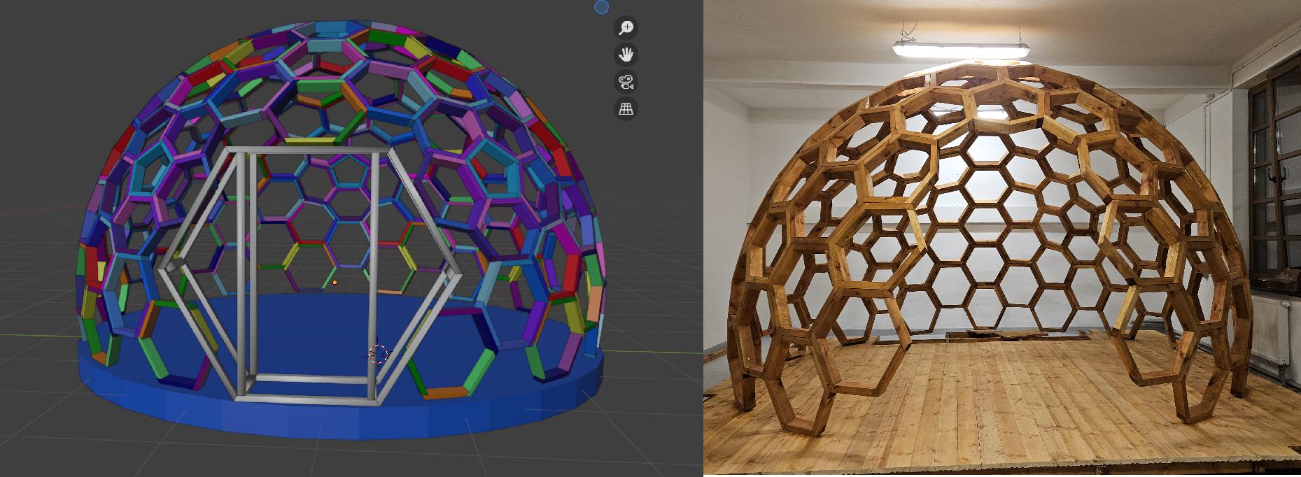 Geodesic Dome (honeycomb Pattern) 5m Diameter - Real Size 1:1 Model 3D ...