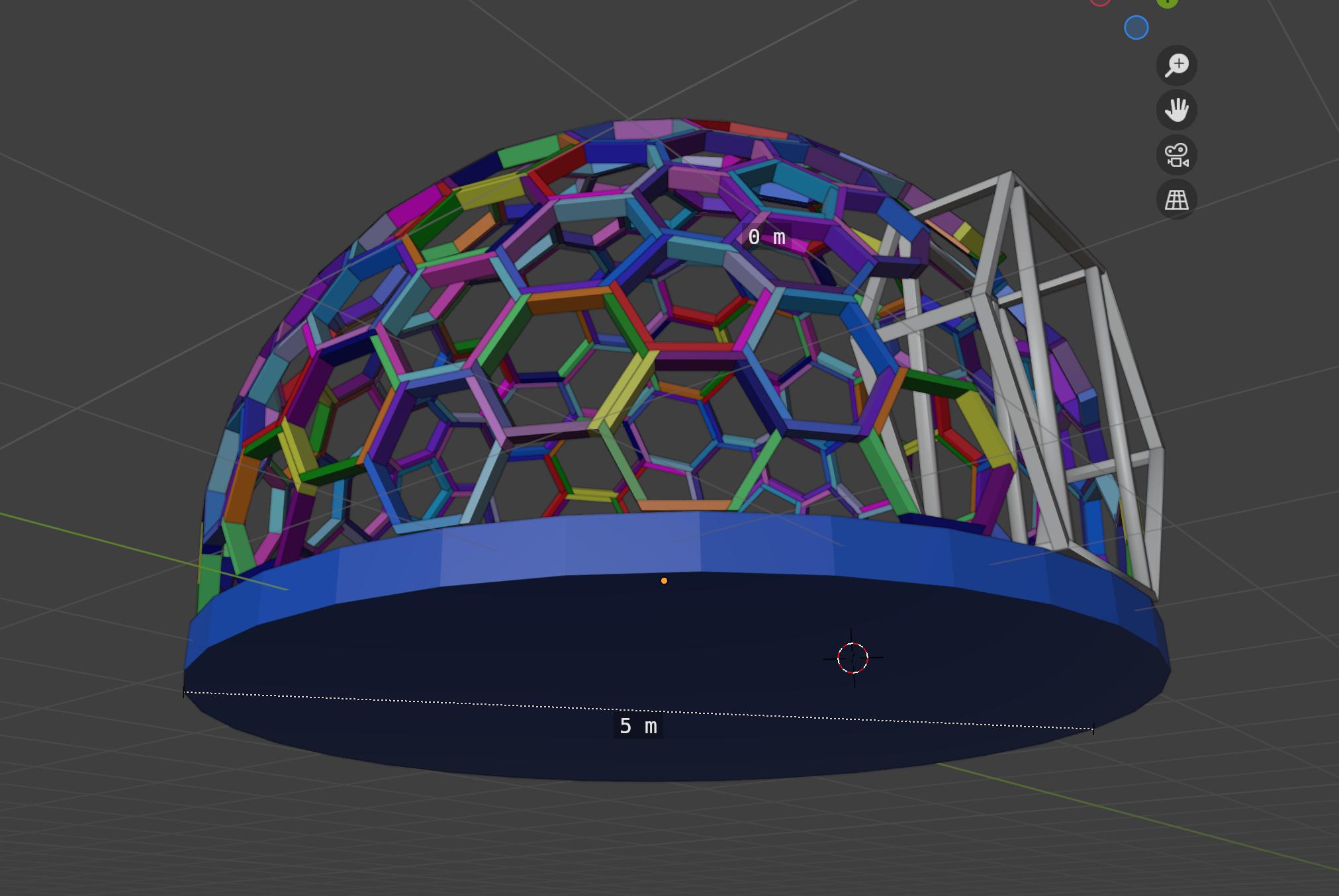 Geodesic Dome (honeycomb Pattern) 5m Diameter - Real Size 1:1 Model 3D ...