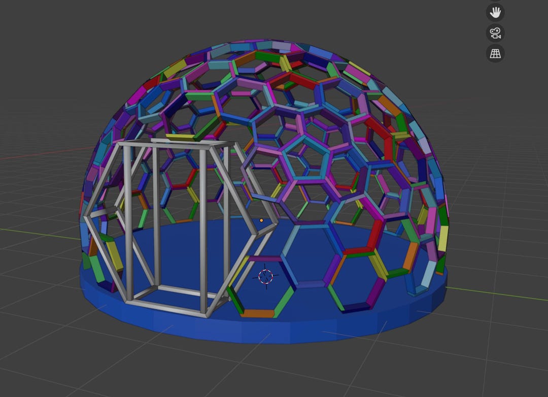 Geodesic Dome (honeycomb Pattern) 5m Diameter - Real Size 1:1 Model 3D ...