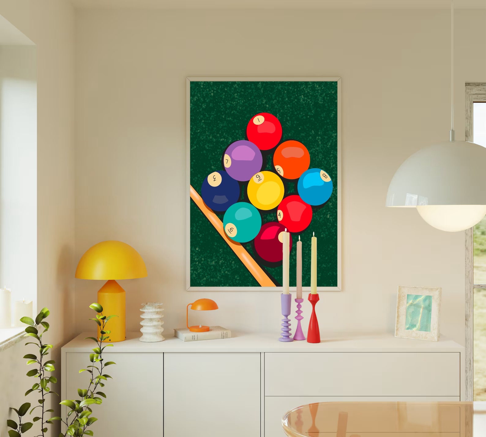 Vintage Pool Table Print Retro Hand Drawn Wall Art Instant Printable ...