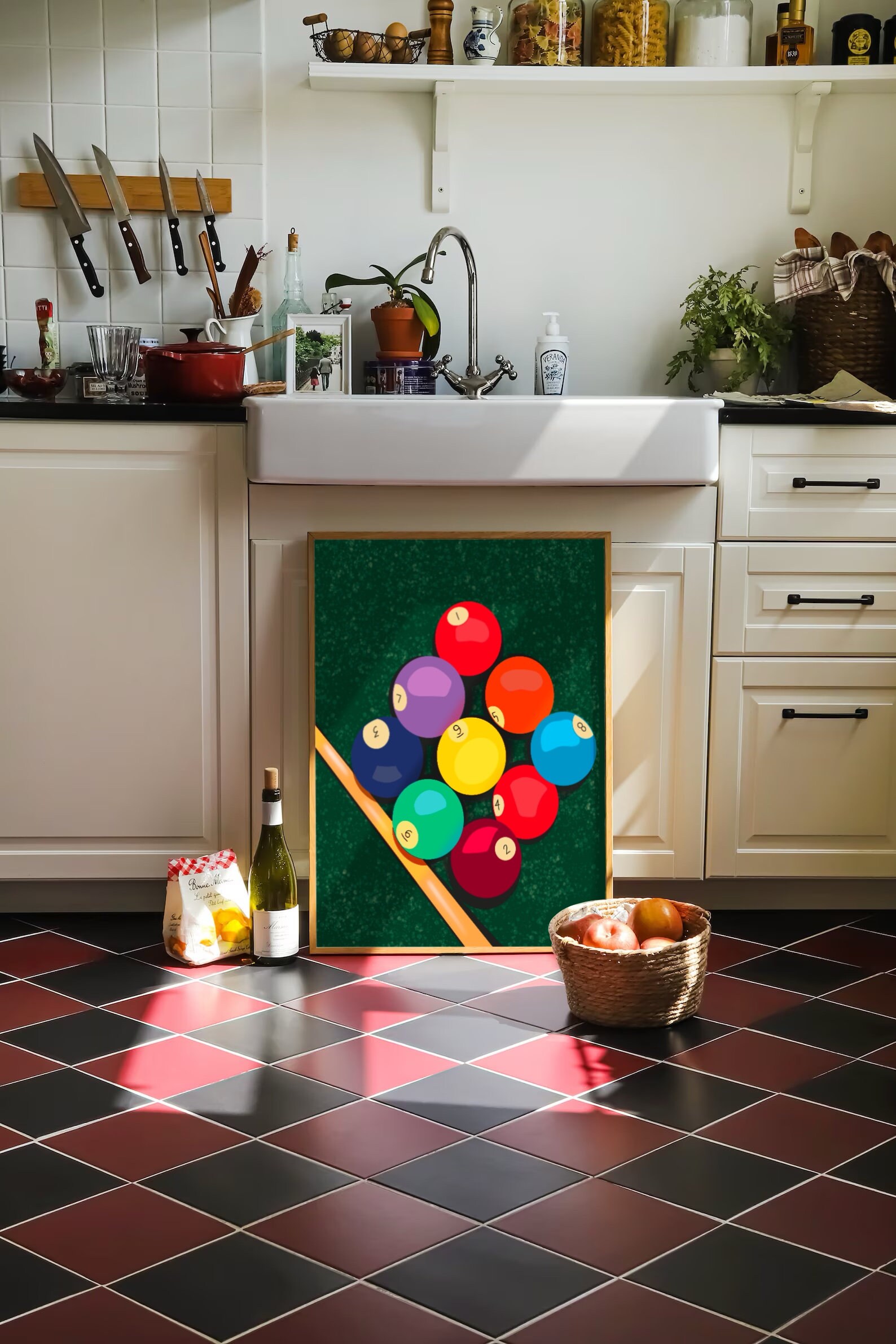 Vintage Pool Table Print Retro Hand Drawn Wall Art Instant Printable ...