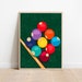 Vintage Pool Table Print Retro Hand Drawn Wall Art Instant Printable ...