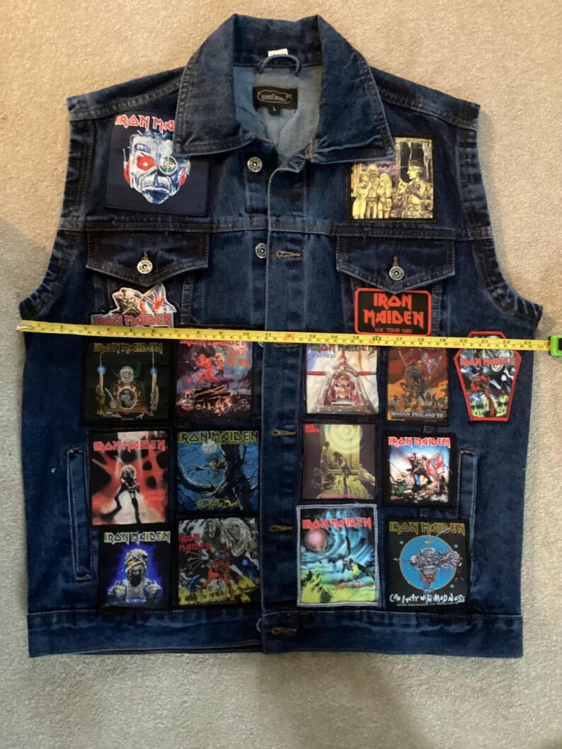 Iron Maiden Denim Battle Vest - Etsy