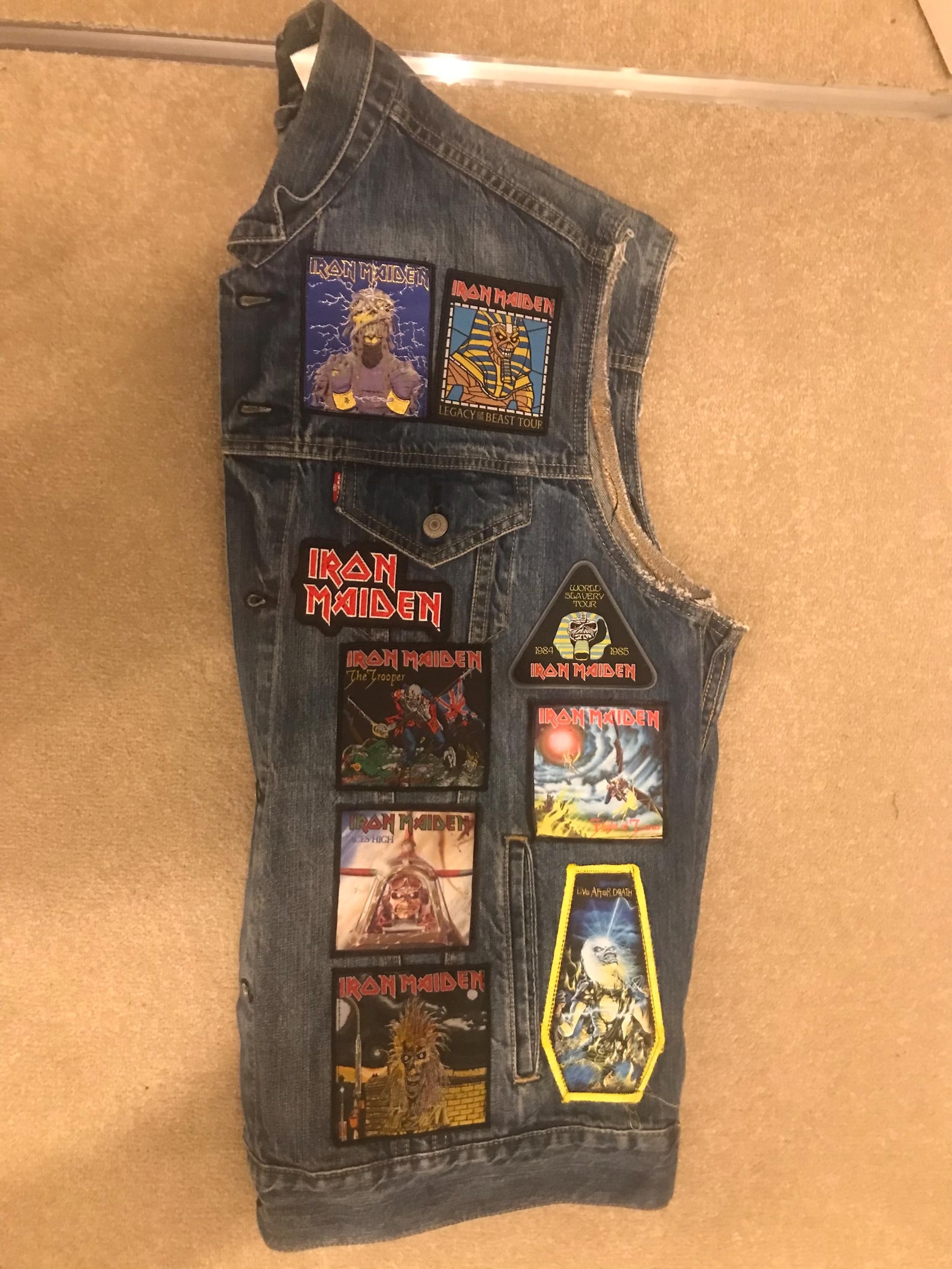 Denim Iron Maiden Powerslave Battle Vest - Etsy