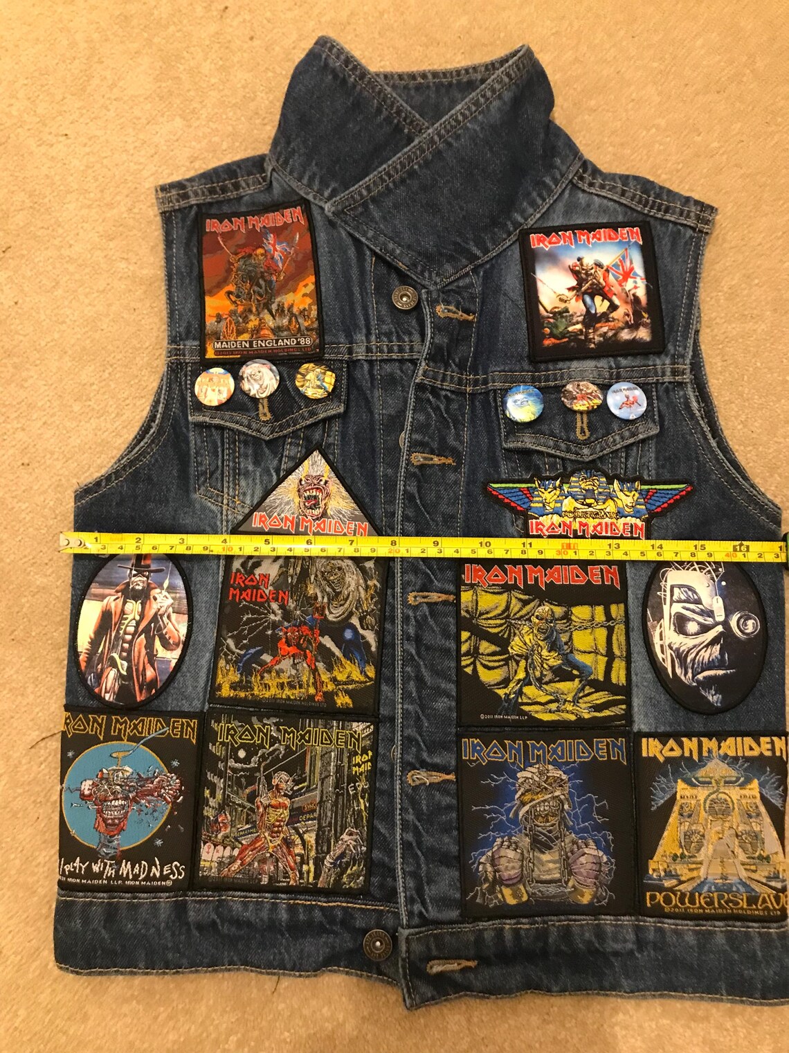 Kids Denim Iron Maiden Battle Vest - Etsy