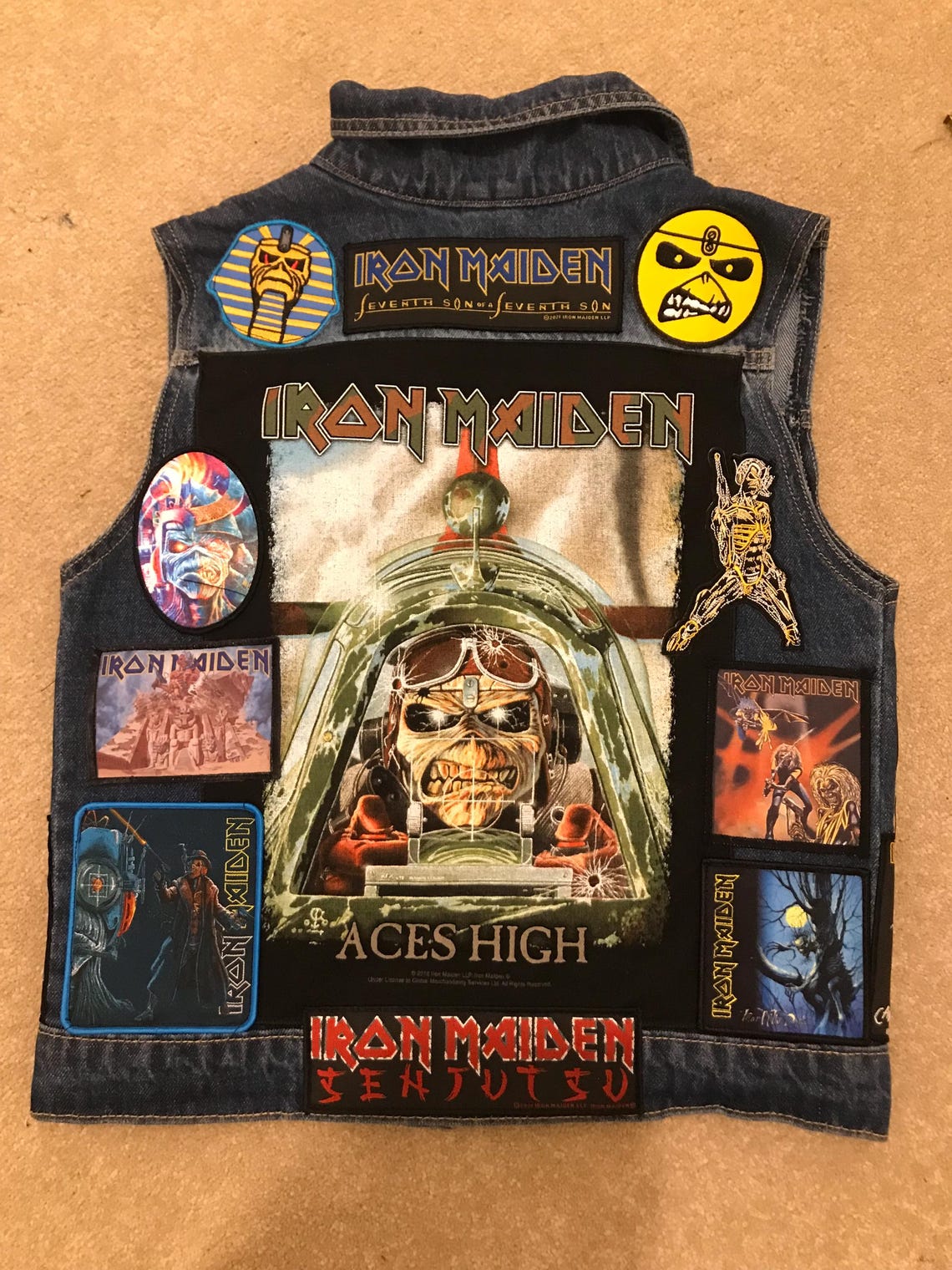 Kids Denim Iron Maiden Battle Vest - Etsy