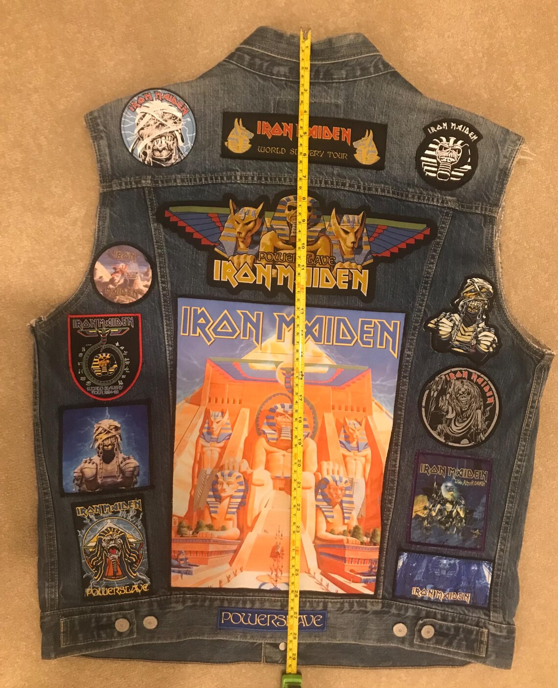 Denim Iron Maiden Powerslave Battle Vest - Etsy