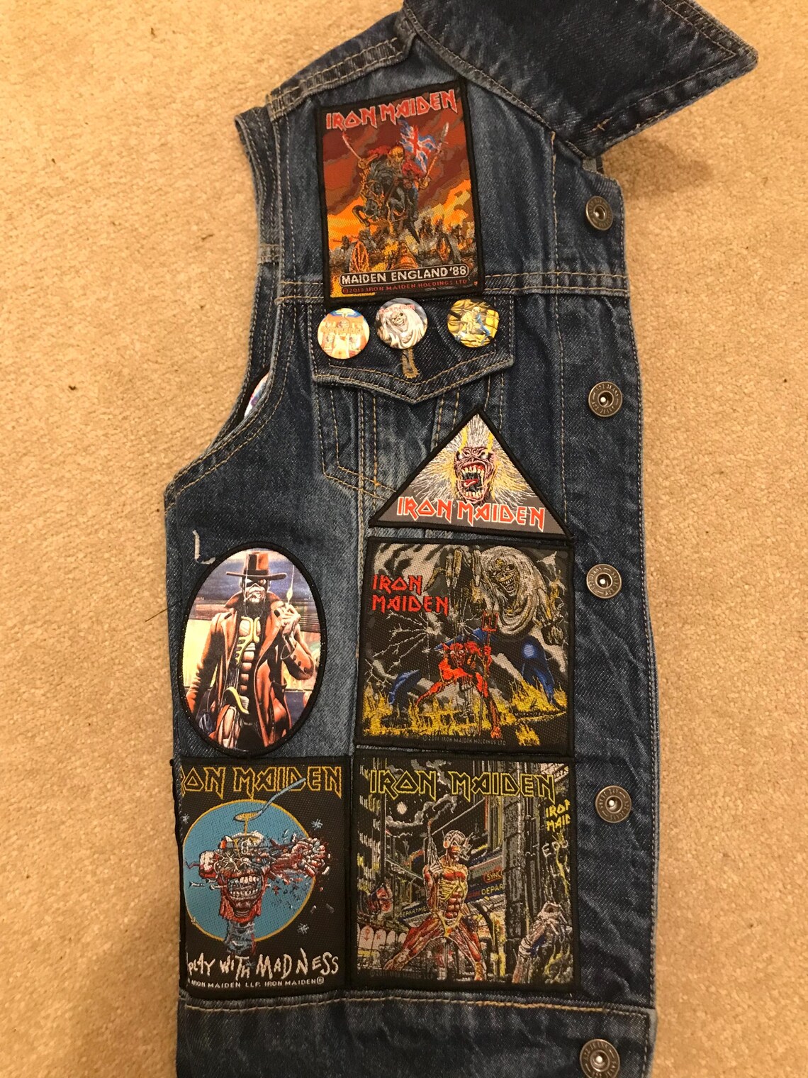 Kids Denim Iron Maiden Battle Vest - Etsy