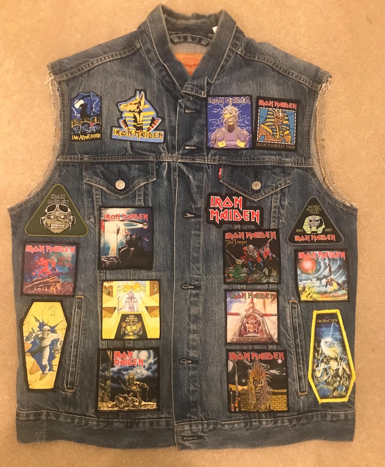 Denim Iron Maiden Powerslave Battle Vest - Etsy