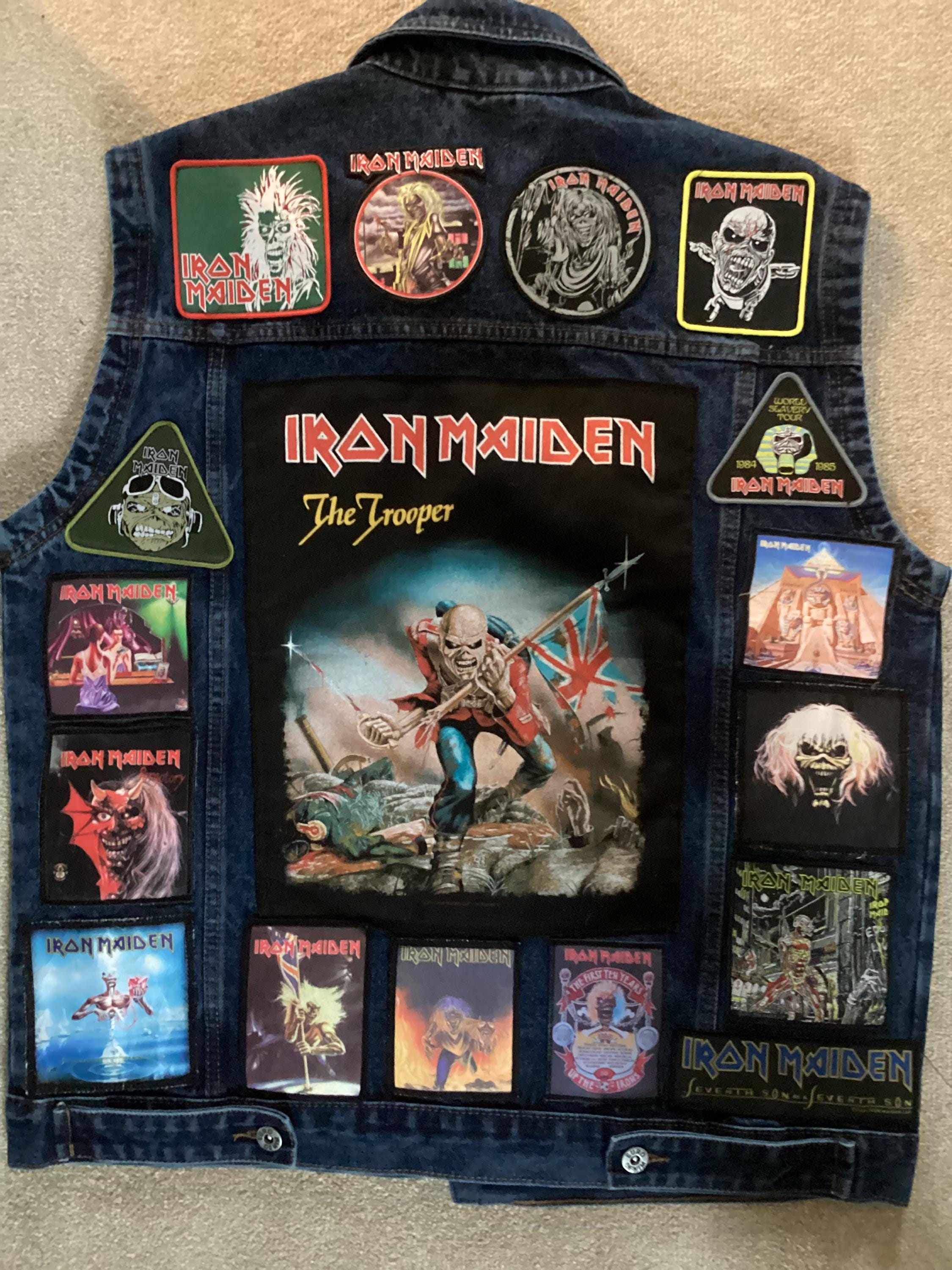 Iron Maiden Denim Battle Vest - Etsy