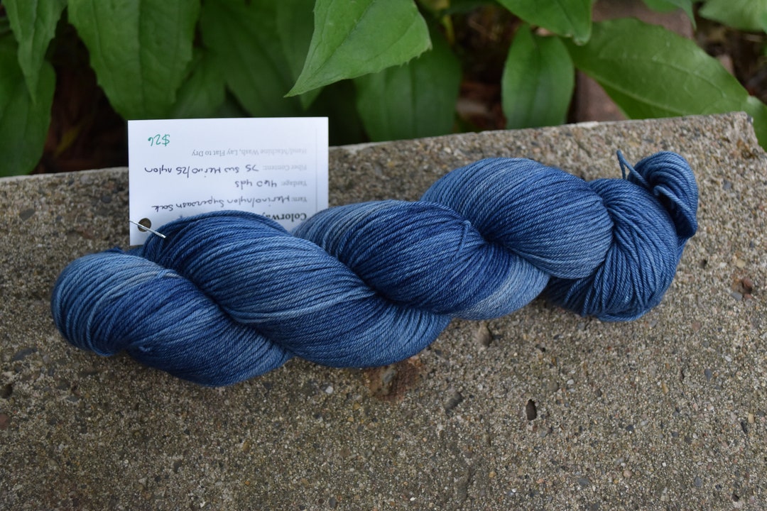 Merino/nylon Superwash Sock Yarn Rooster Blue Colorway - Etsy