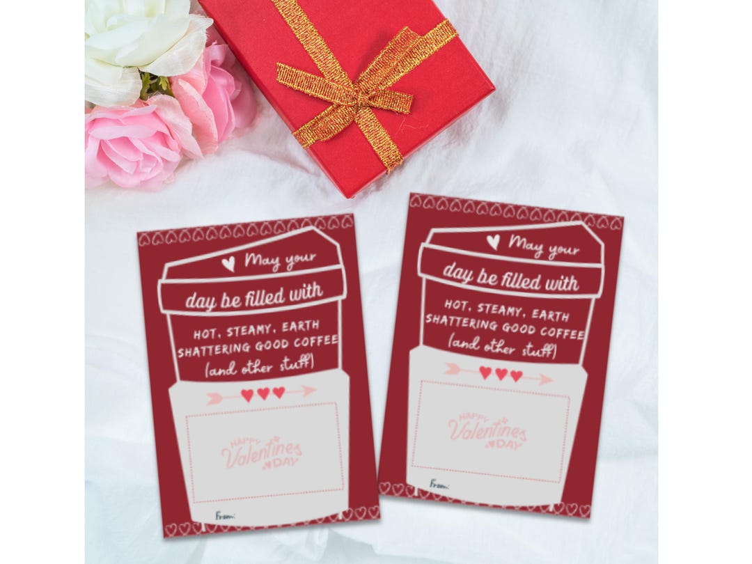 Printable Happy Valentine's Day Coffee Gift Card Holder, Friend, Spouse ...