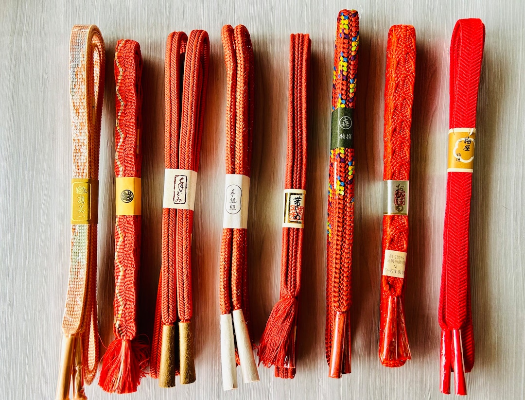 No.8 Flat Obijime / Round Obijime /japanese Silk Obi-jime Kimono Obi ...