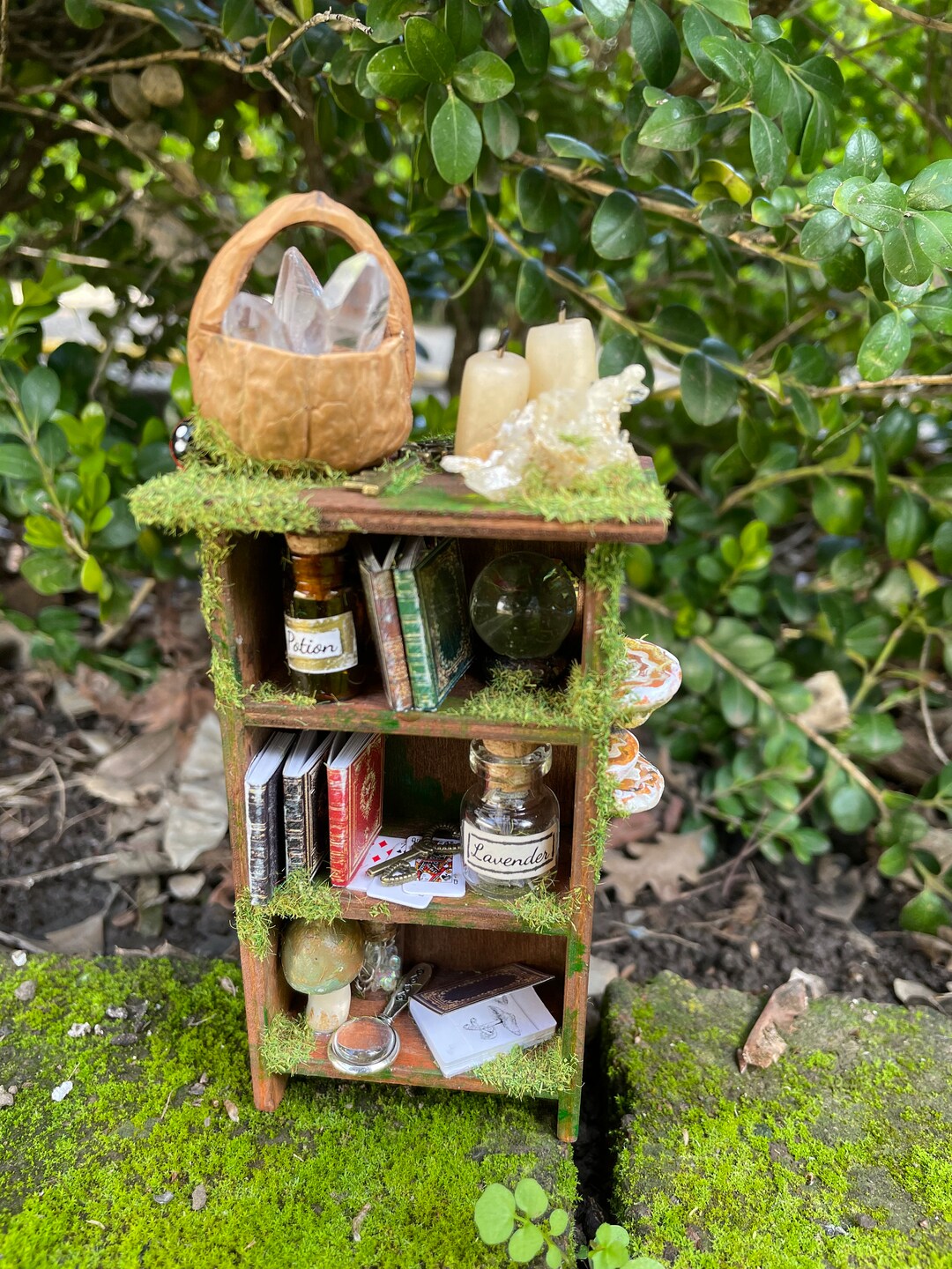 Fairy Bookcase Miniature Dollhouse Ooak - Etsy
