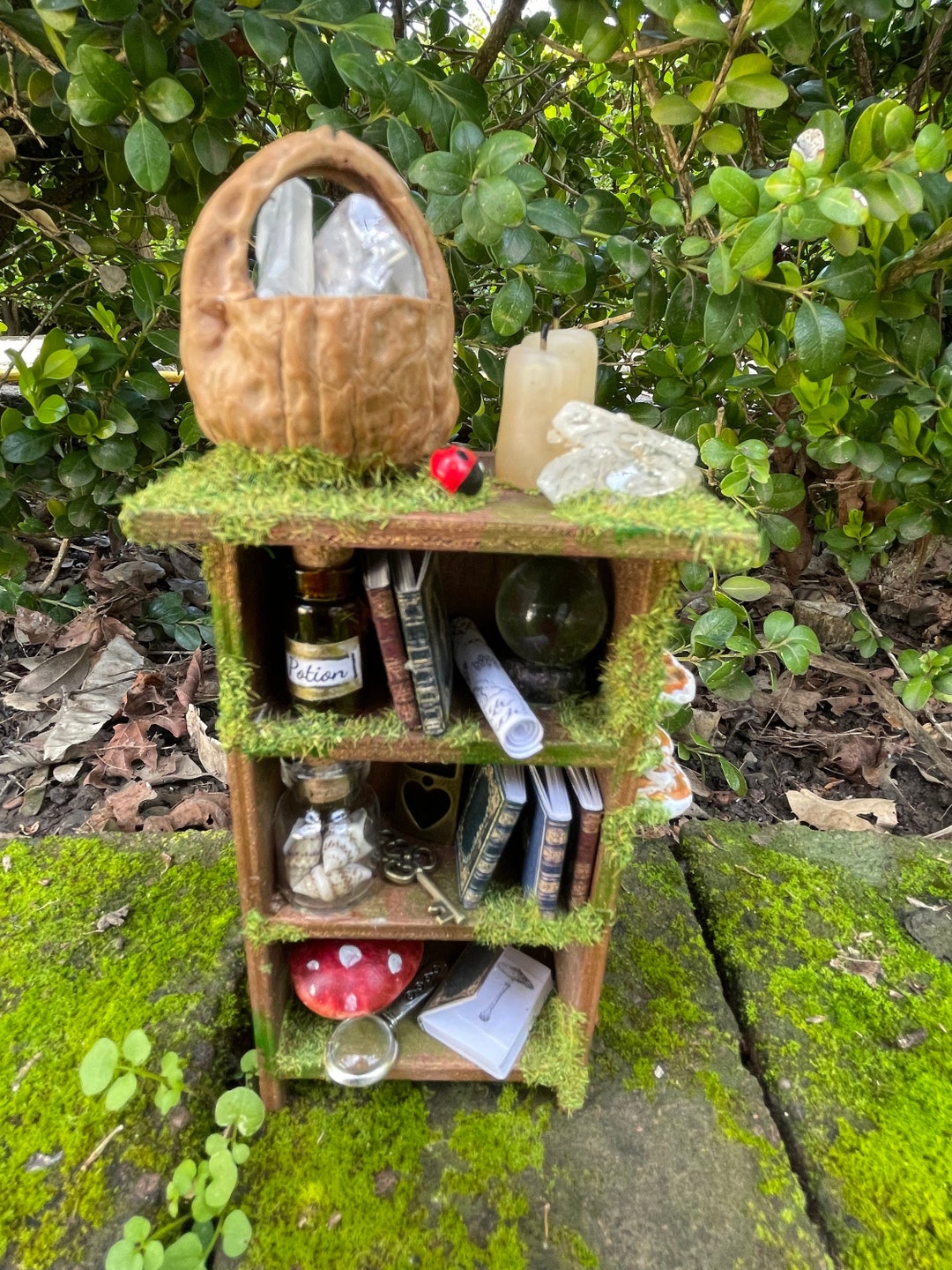 Fairy Bookcase Miniature Dollhouse Ooak - Etsy