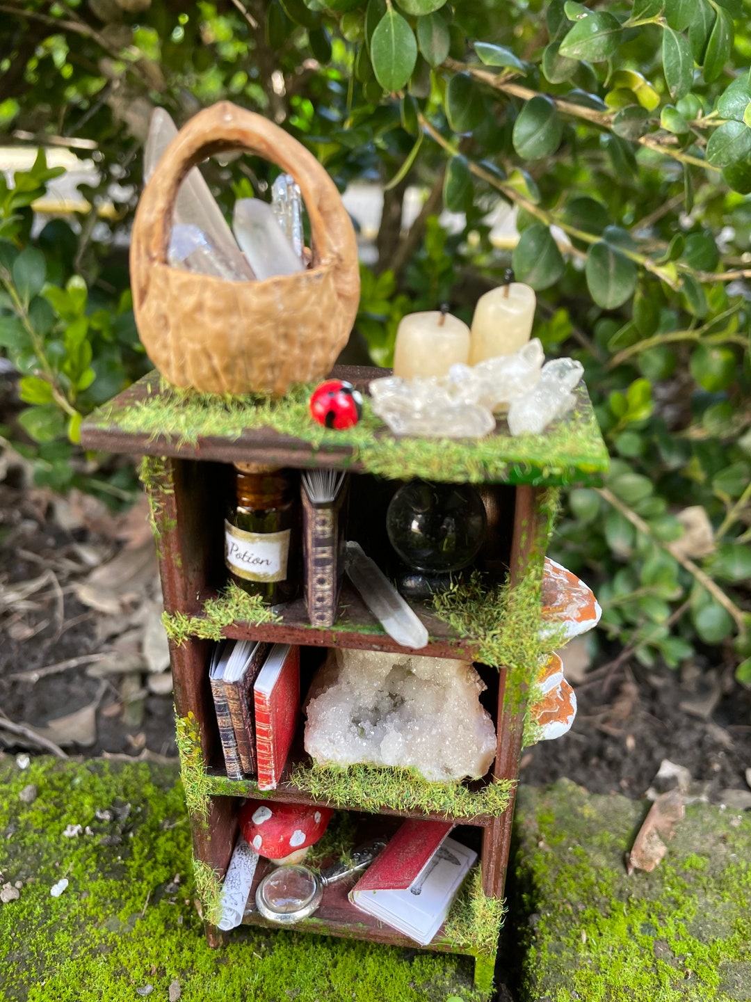 Fairy Bookcase Miniature Dollhouse Ooak - Etsy