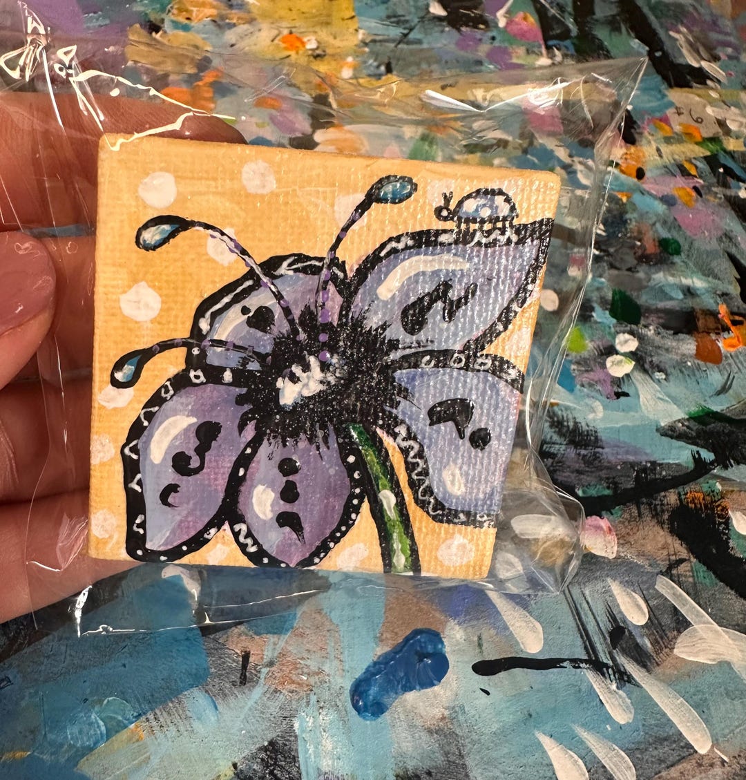 ORIGINAL 2x2 Mini Acrylic Miniature Canvas Painting by Joanna Nelson - Etsy
