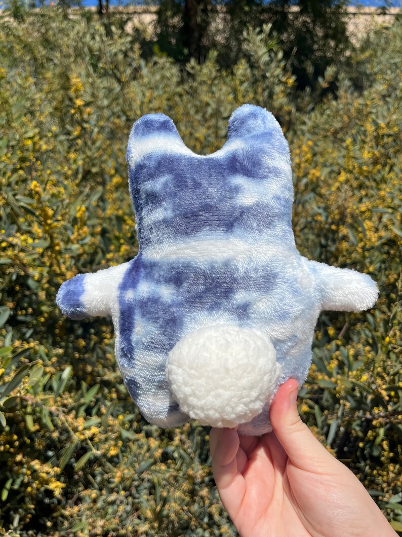 Blue Bunny Plush, Handmade Stuffed Animal, Handsewn Plushie - Etsy