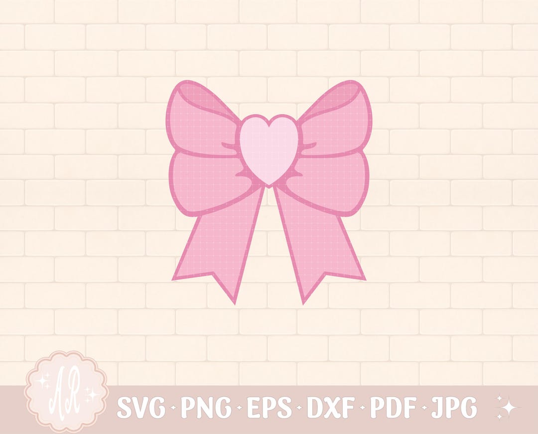 Coquette Bow SVG, Heart Bow Clipart, Kawaii Bow Clipart, Aesthetic Bow ...