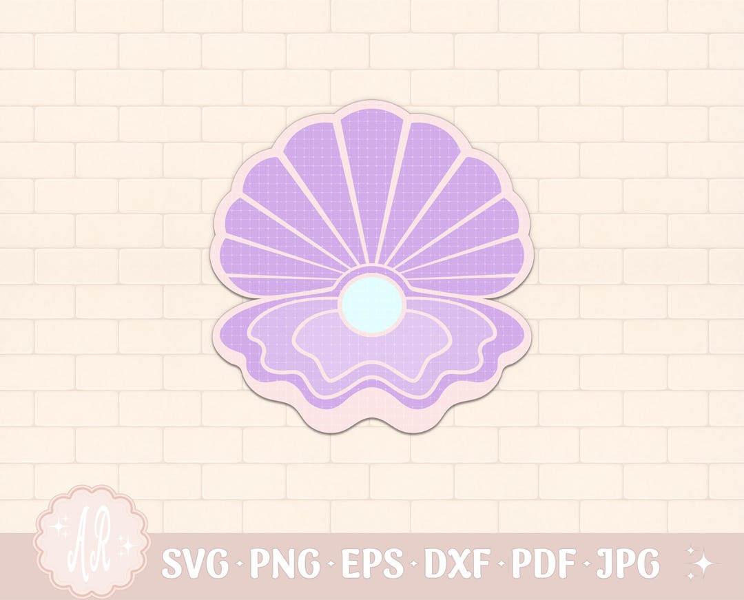 Clam With Pearl SVG, Seashell SVG, Layered Seashell Clipart, Aesthetic ...