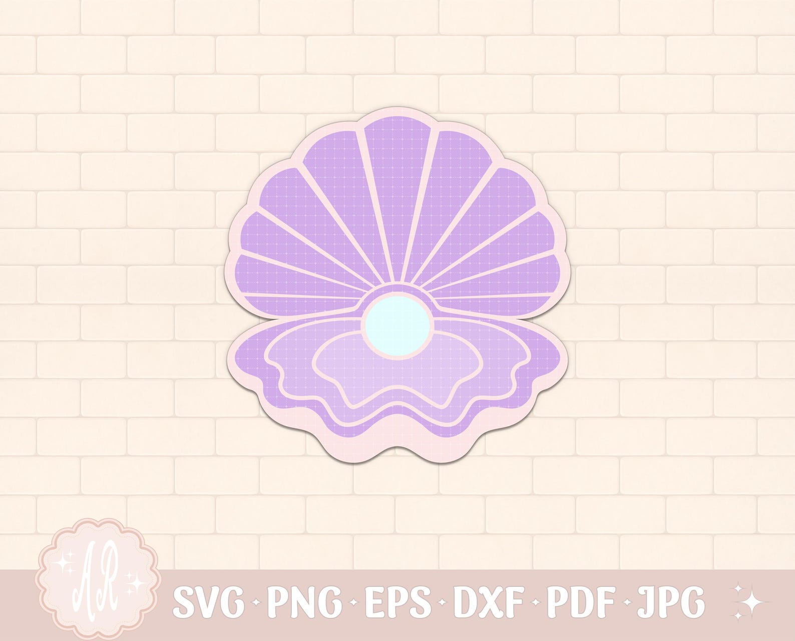 Clam With Pearl SVG, Seashell SVG, Layered Seashell Clipart, Aesthetic ...