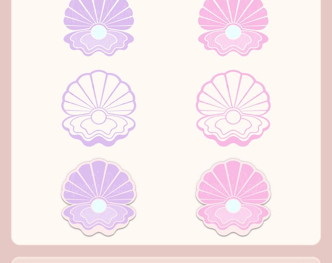 Clam With Pearl SVG, Seashell SVG, Layered Seashell Clipart, Aesthetic ...